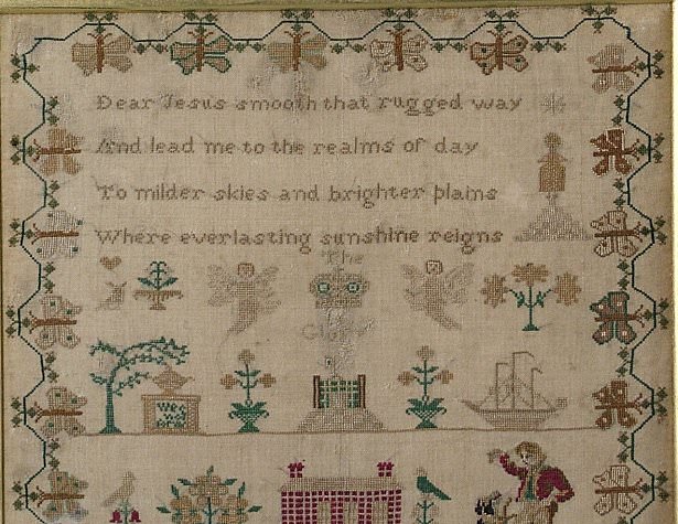 1836 Silkwork Sampler by Hannah Starkey