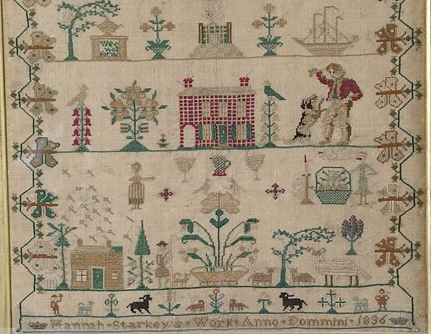 1836 Silkwork Sampler by Hannah Starkey