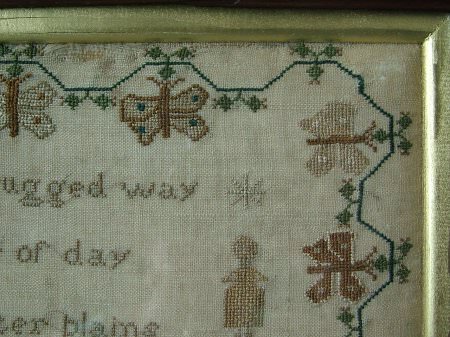 1836 Silkwork Sampler by Hannah Starkey