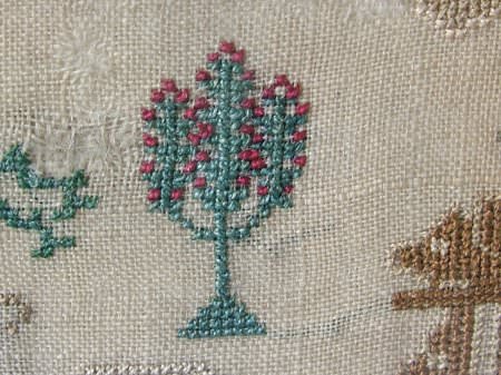 1836 Silkwork Sampler by Hannah Starkey