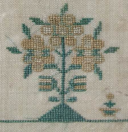 1836 Silkwork Sampler by Hannah Starkey