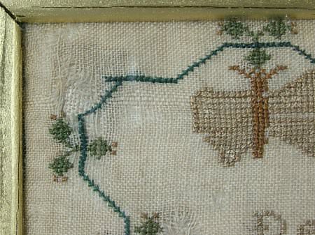 1836 Silkwork Sampler by Hannah Starkey