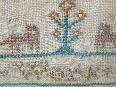 1836 Silkwork Sampler by Hannah Starkey