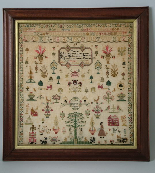 1787 Silkwork Sampler by Jane Coates